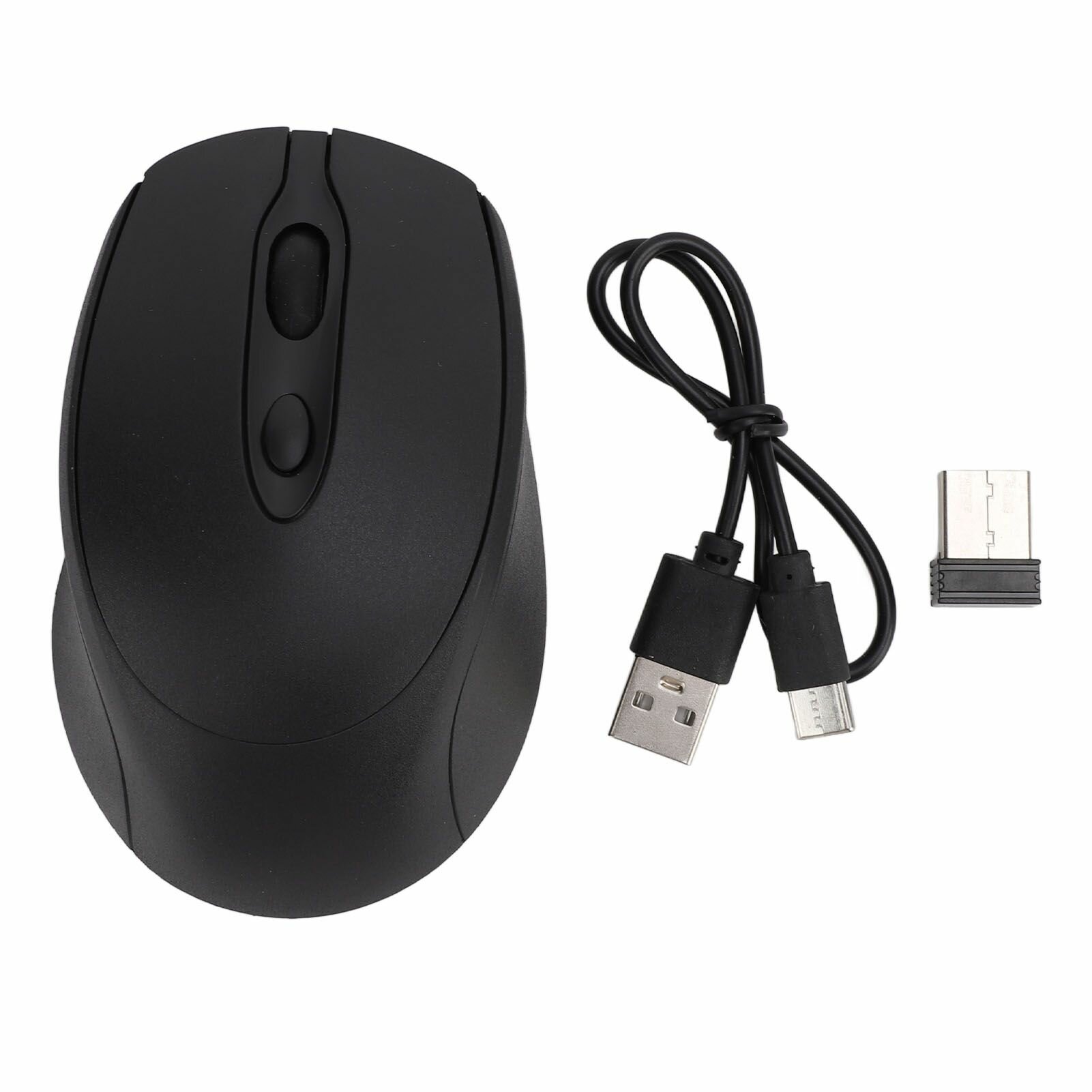 Беспроводная мышь Bluetooth 5.0 2.4G двухрежимная компьютерная мышь с USB-приемником для телефона ноутбука ПК 800 1200 1600 точек на дюйм тихая перезаряжаемая черная