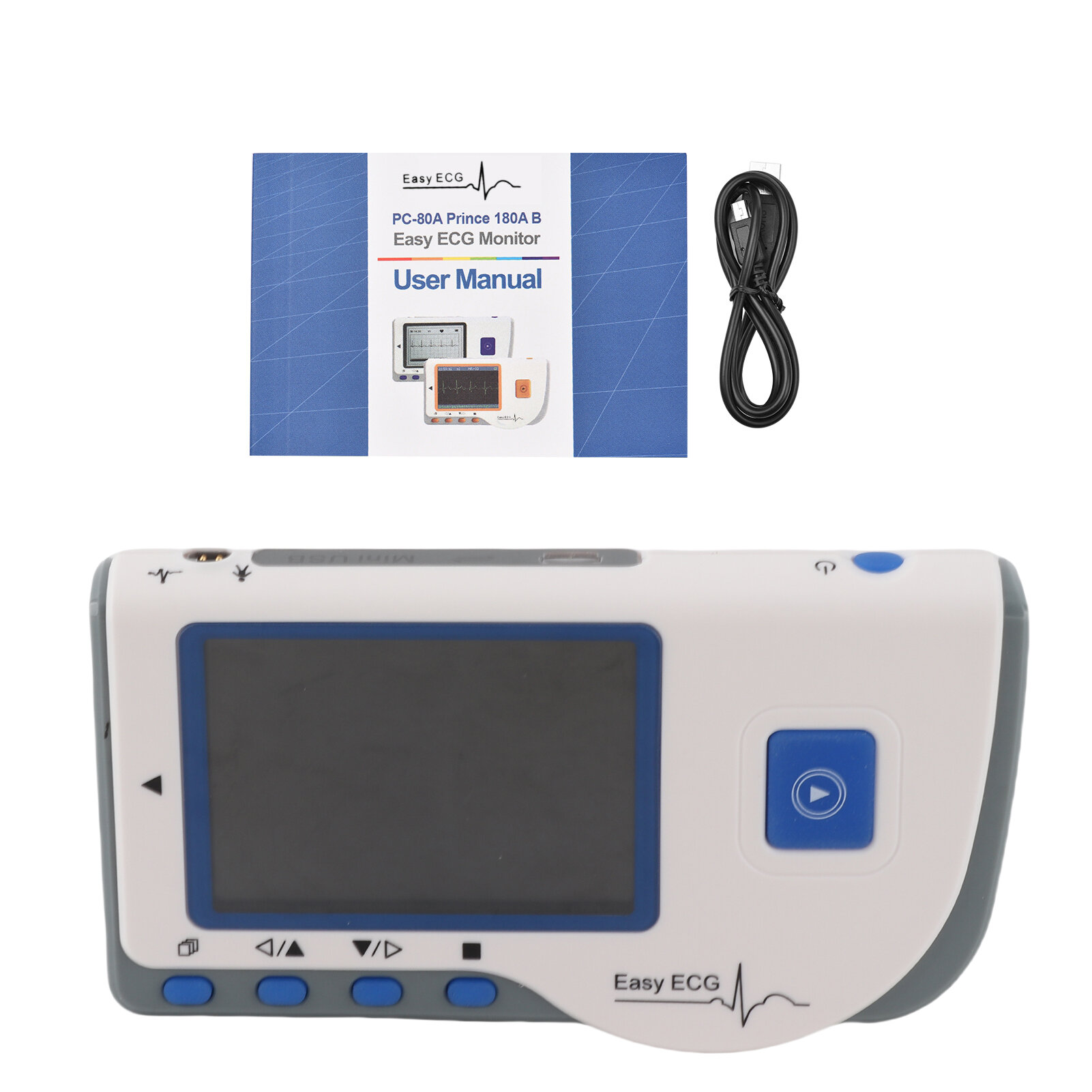 Портативный ЭКГ-монитор с ЖК-дисплеем, отслеживание сердечного ритма, устройство для домашнего мониторинга ЭКГ с функцией хранения данных и передачей через USB-кабель.