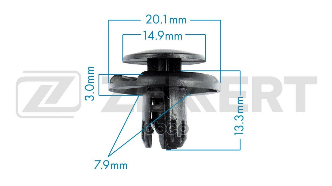 Клипса крепёжная General Motors Honda Mitsubishi (миним. кол-во заказа 10 шт) Zekkert арт. be-2318