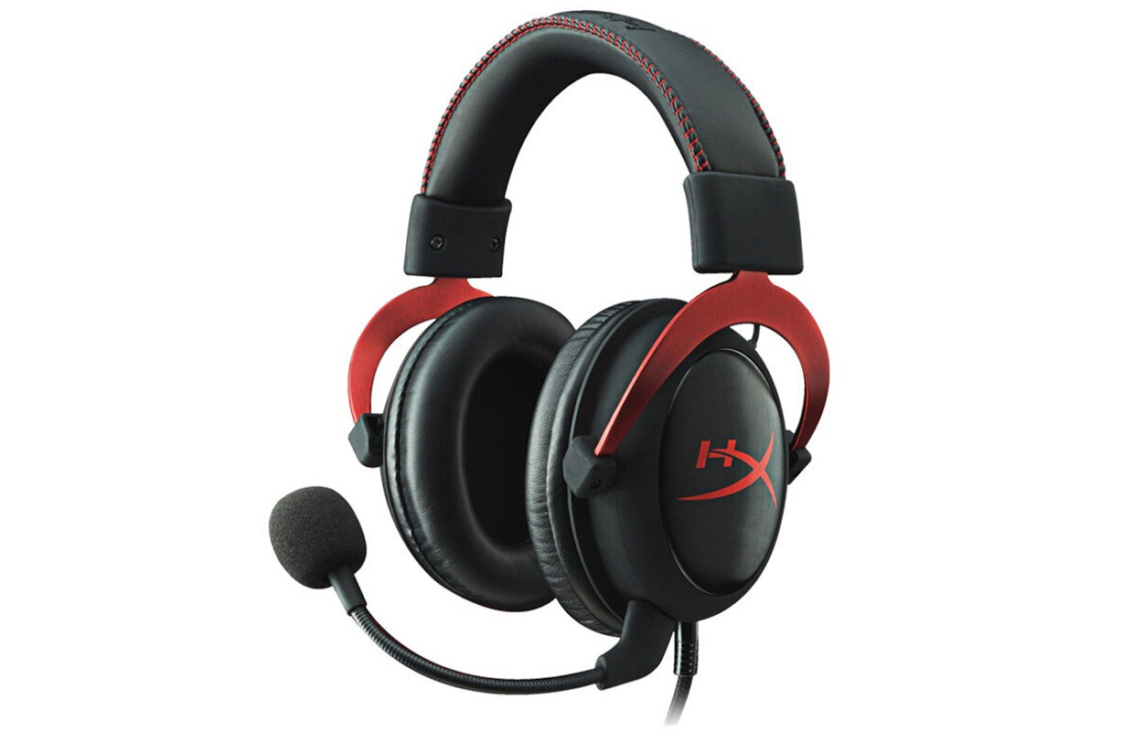 Игровые наушники HYPERX Cloud Ⅱ Cyclone 2, черные и красные, 7.1 канала, с звуковой картой, полноразмерные