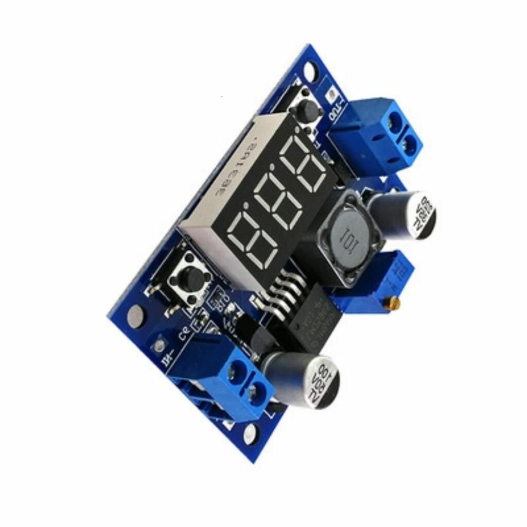 LM2596 DC регулируемый понижающий модуль питания постоянного тока с цифровым дисплеем вольтметра-с двумя кнопками