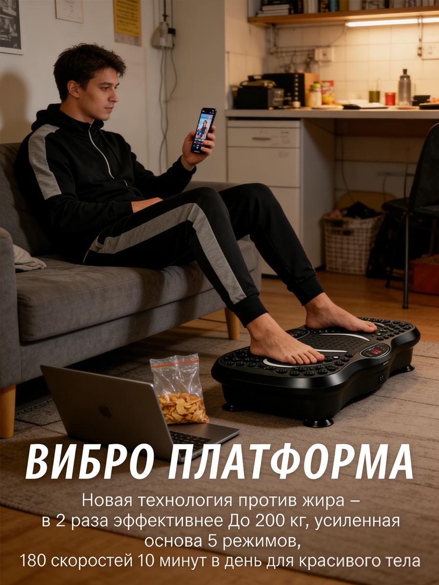 Виброплатформа для похудения до 150кг тренажер для дома c дистанционным управлением