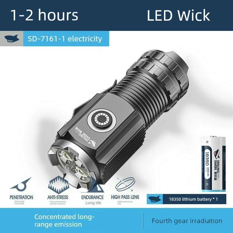 Тактический фонарь Smiling Shark: миниатюрный, сверхъяркий, мощный, для использования на улице, с дальним лучом,