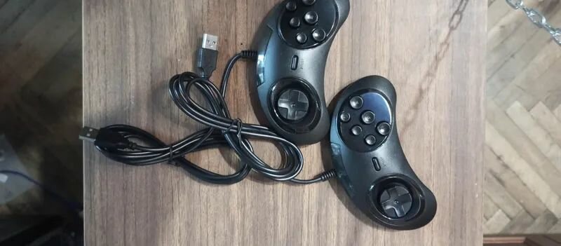 1 набор 2 черных игровых консолей abs с проводными usb-ручками игровые консоли для двоих проводные usb ручки