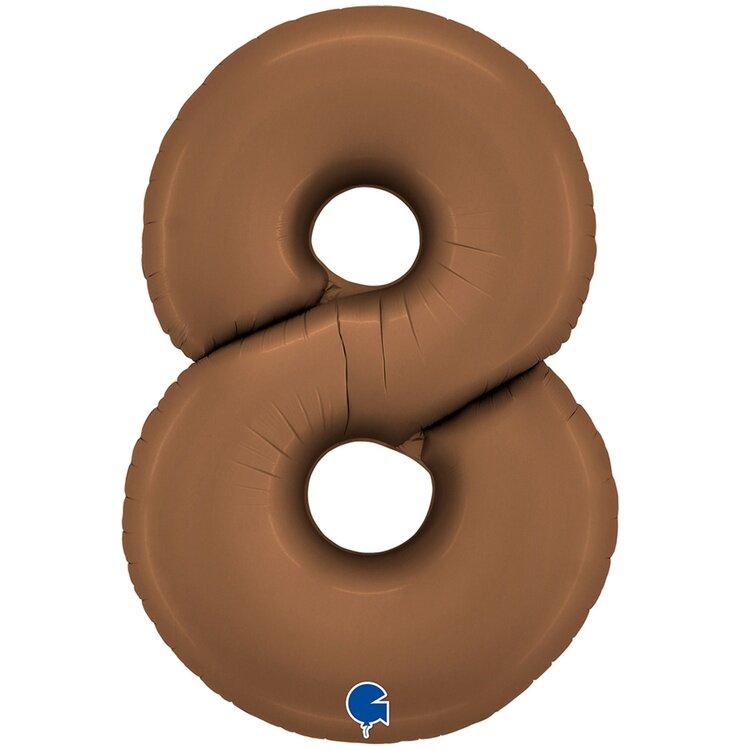 Воздушный шар фольгированный, цифра 8, 40" Сатин Chocolate