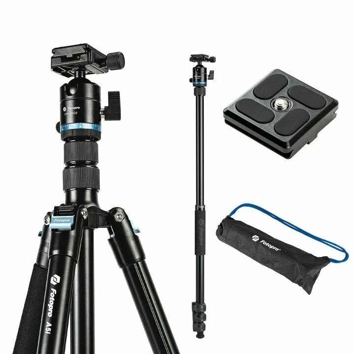 Fotopro A5I Алюминиевый портативный трипод-монопод для фотоаппарата 205 см с шарнирной головкой