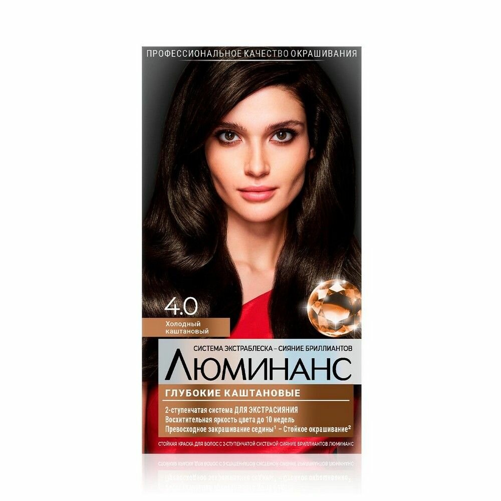 Стойкая краска для волос Люминанс 4.0 Холодный каштановый
