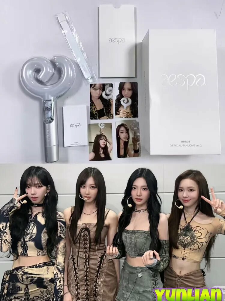 Лайтстик aespa земной шар ластик k-pop стрэй кэтс lightstick кпоп с карточками