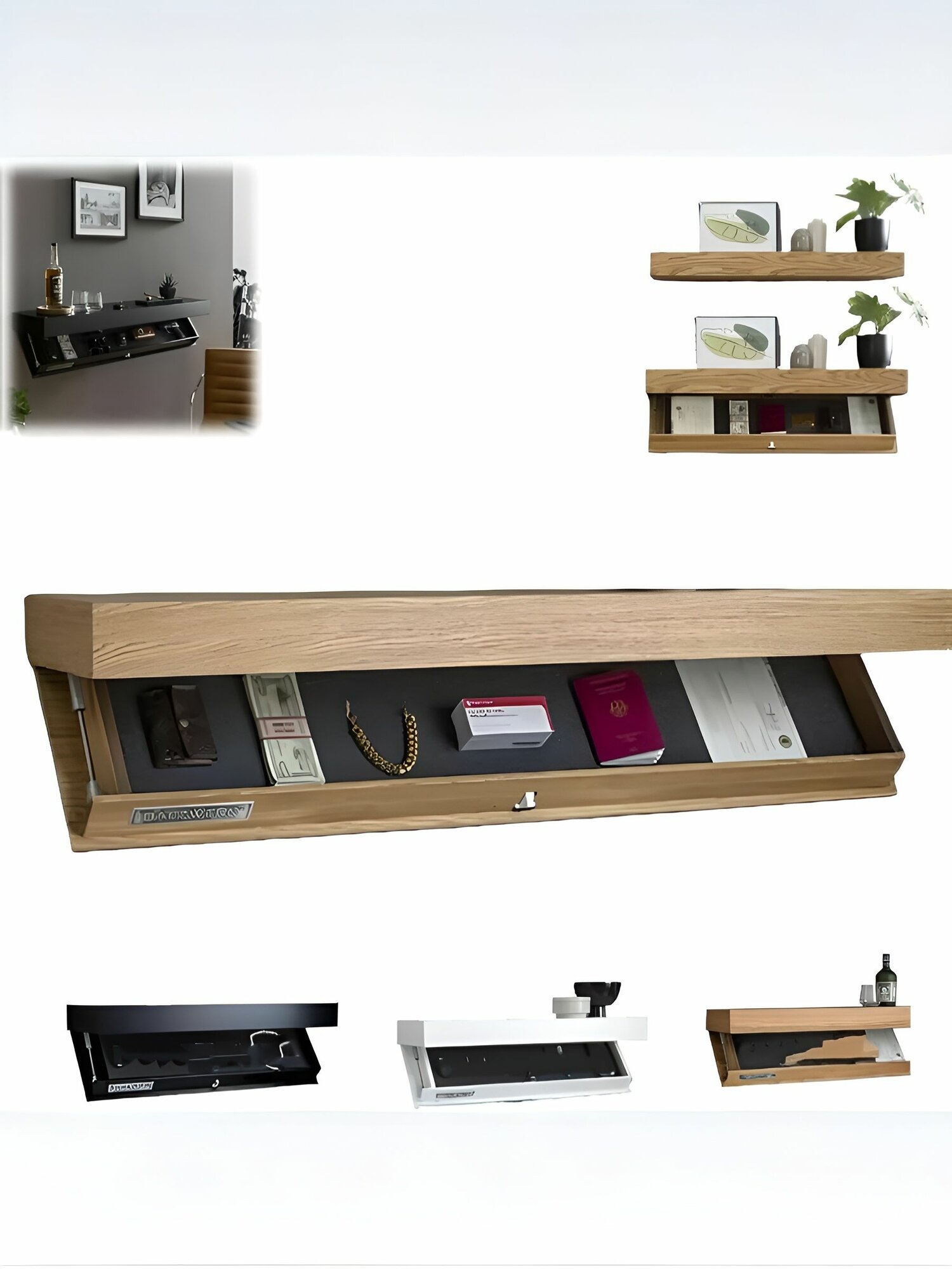 Полка для барной стойки Настенная Прямая, 21х40х7 см, 1 шт.