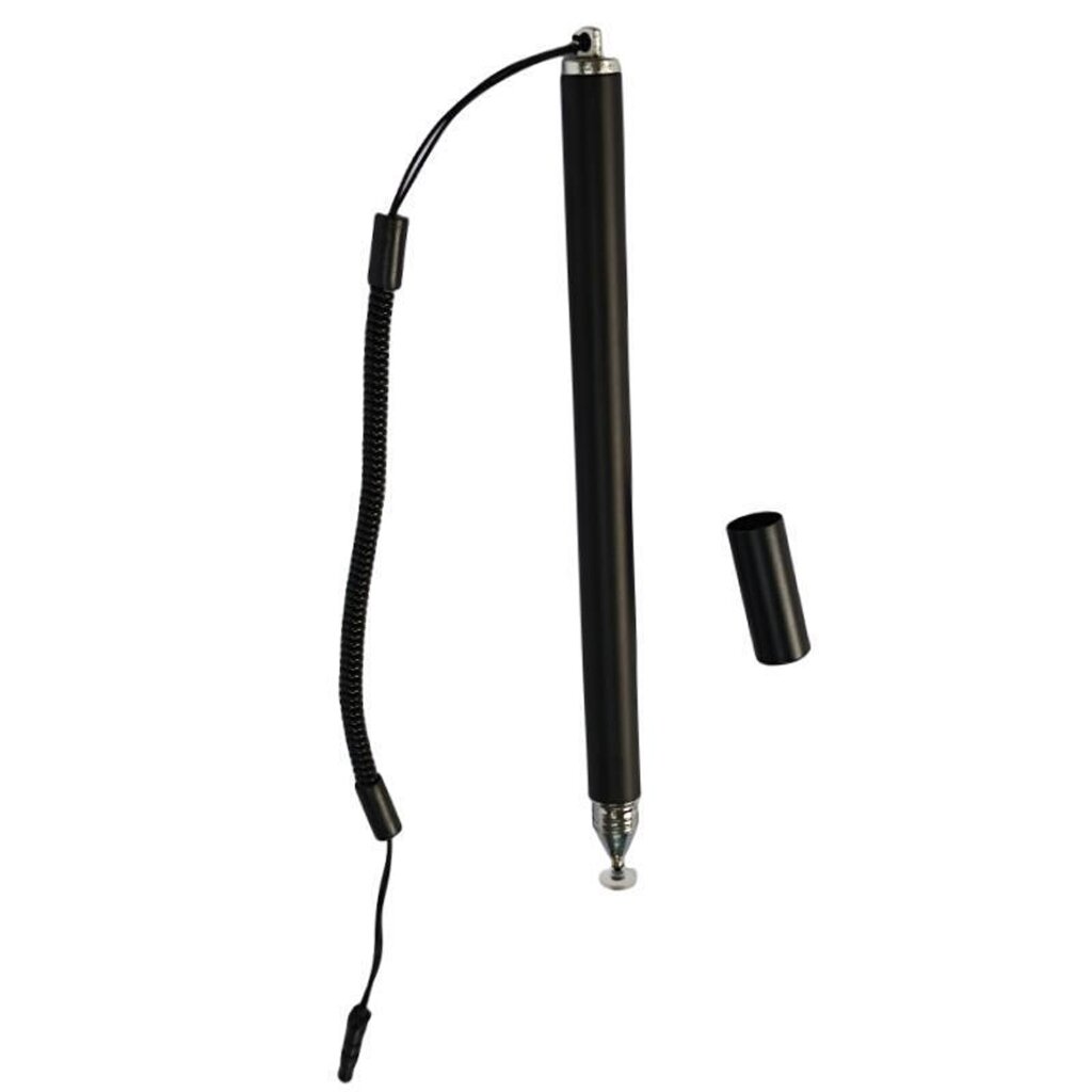 Ручка с сенсорным экраном для мобильного телефона и планшета со шнуром для пера-черный