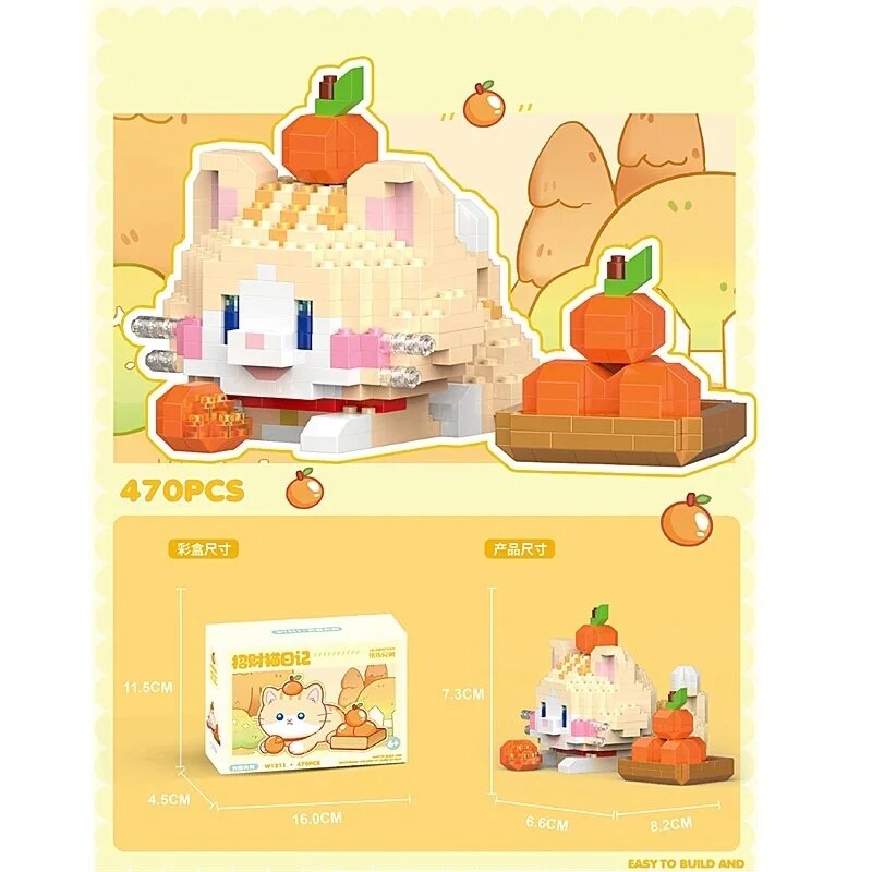 VV1208 Манэки Нэко Дневник Милый и Веселый Гигантский Панда Цветочные Строительные Блоки Детские Сборные и Обучающие Игрушки