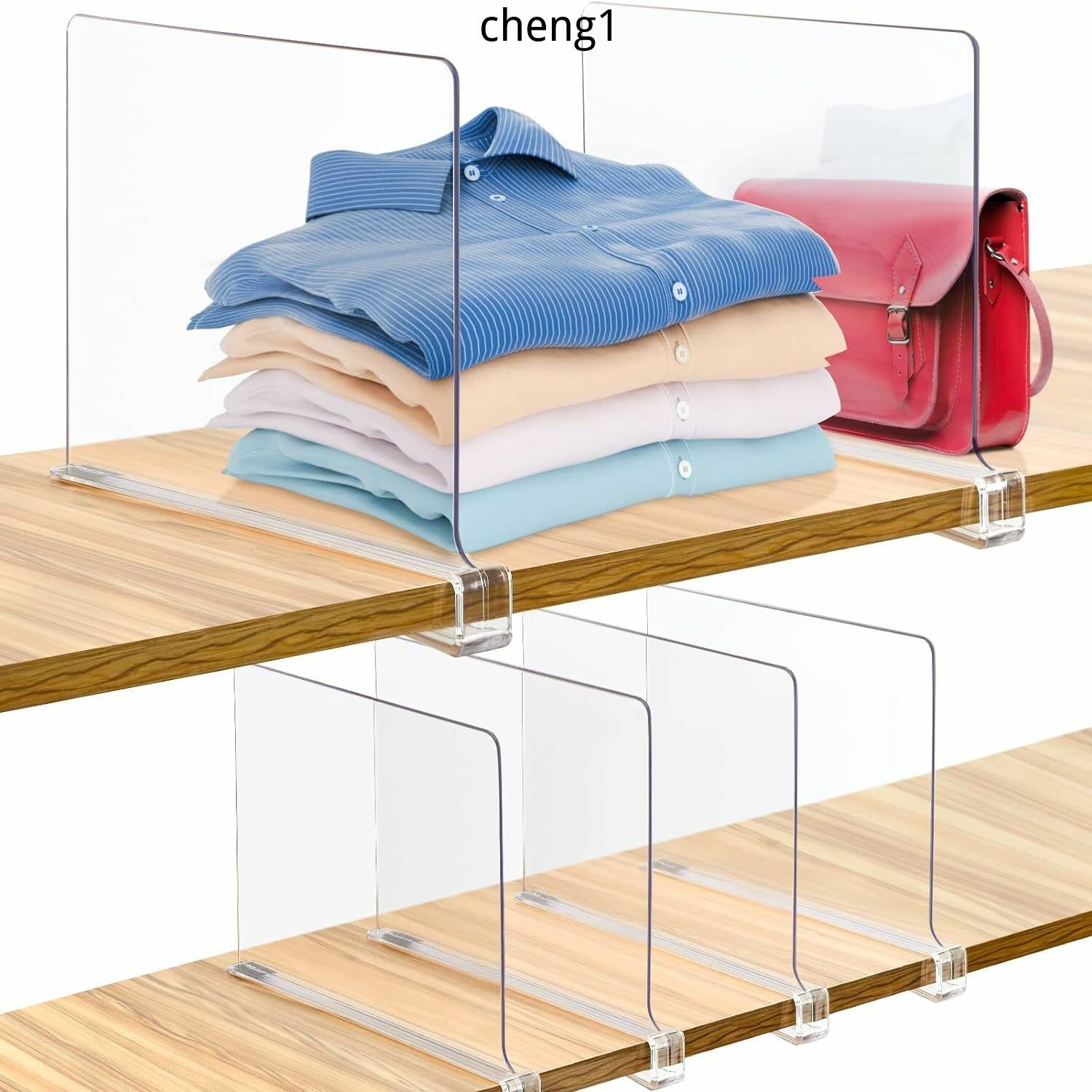 Разделители для полок в шкафу, вертикальный набор 1 штуки пластиковый акриловый прозрачный 20*30 см