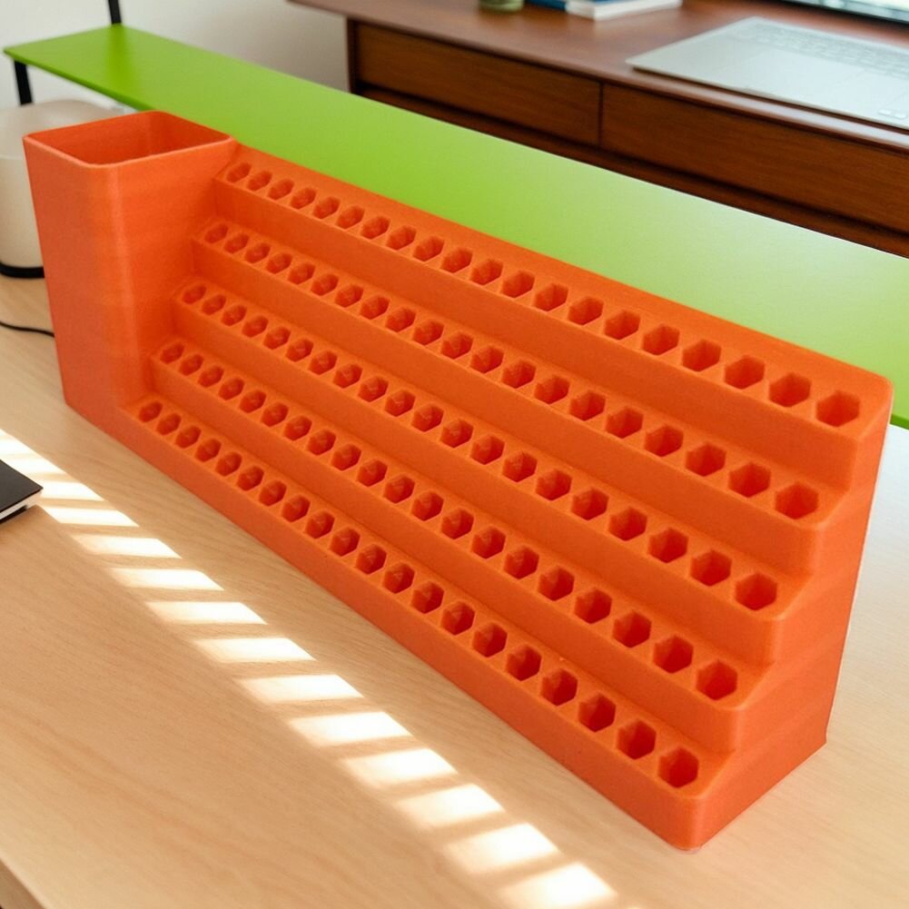 Органайзер для сверл, ящик для инструментов, оранжевый шестигранный держатель для сверл, винтов, отверток