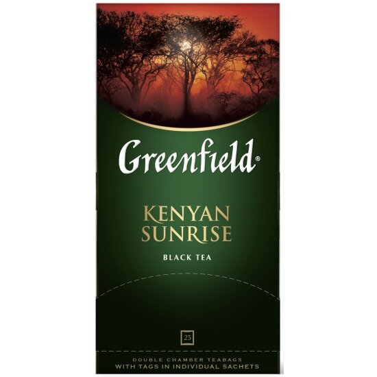 Чай Greenfield Kenyan Sunrise черный, 25 пакетиков