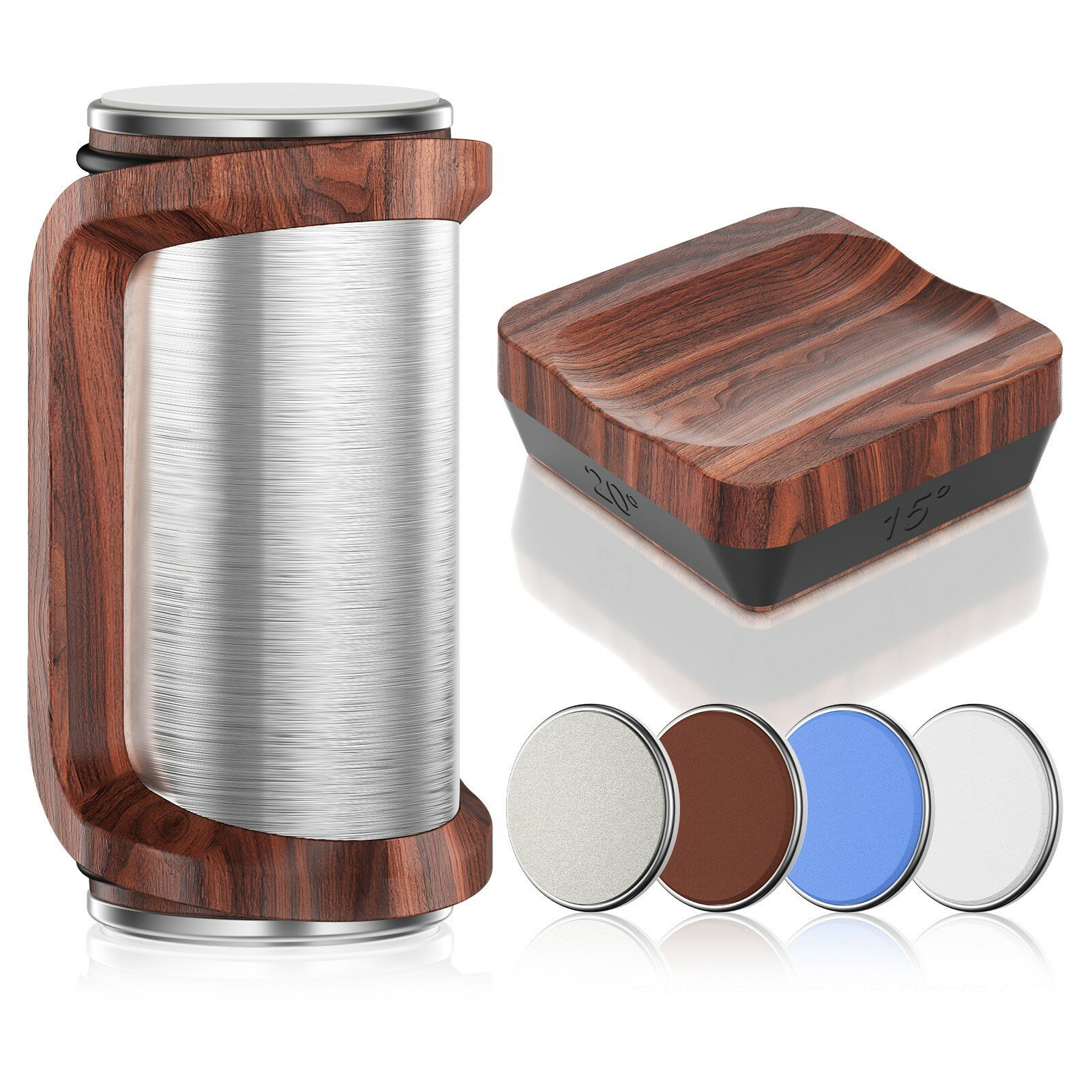 Точилка для вращающихся ножей с 4 шлифовальными дисками, магнитный угол 15/18/20/25 градусов, инструмент для заточки кухонных ножей с точильным камнем, керамический и алмазный точильный камень, набор для ручной заточки ножей