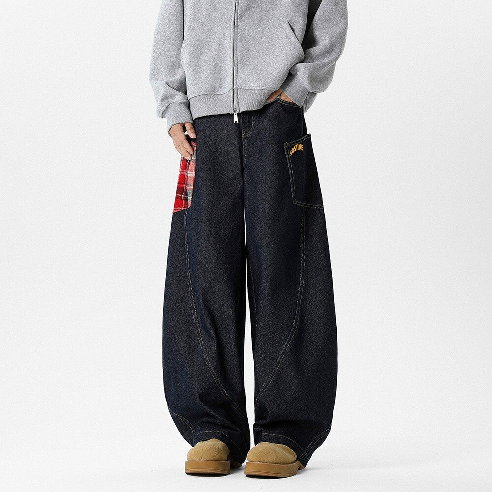 JYL Джинсы Женские Карго Винтажные Большие Карманы Стильные Деним, Размер_XXXL