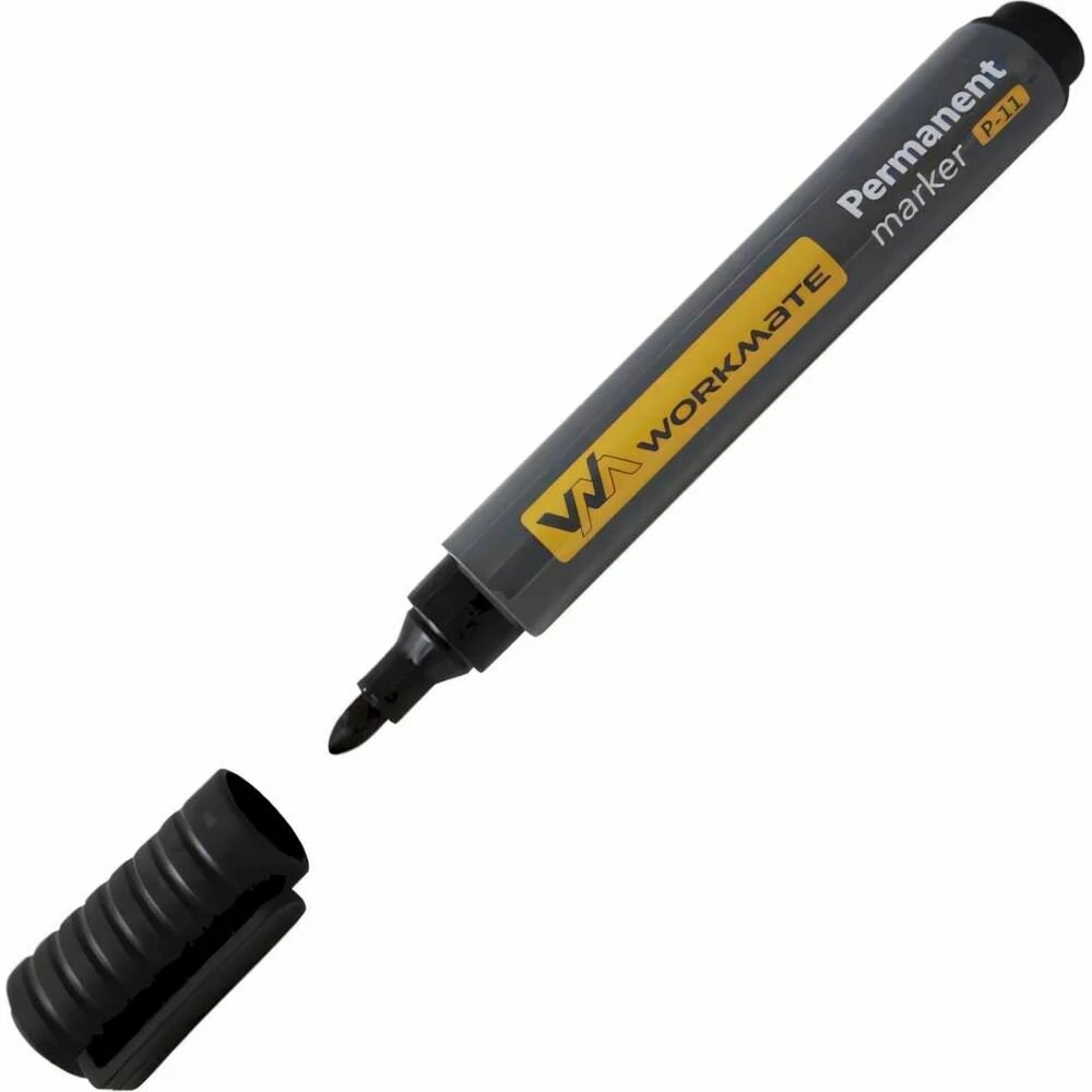 Перманентный маркер WORKMATE p-11, чёрный, пулевидный, 2-4 мм 14-1578