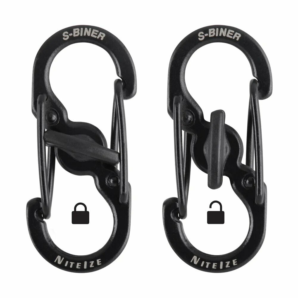 Карабин Nite Ize S-Biner MicroLock Stainless Steel - Черный 2 шт