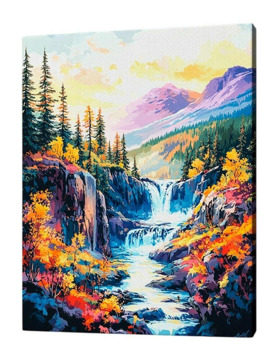 Картина по номерам на подрамнике Рыжий Кот: Осень в горах, 30х40 см