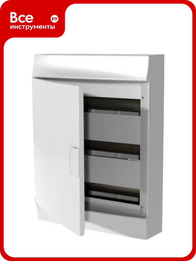 Настенный бокс ABB mistral41 54 модуля, непрозрачная дверь, с клеммами, белый 1SLM004102A3109