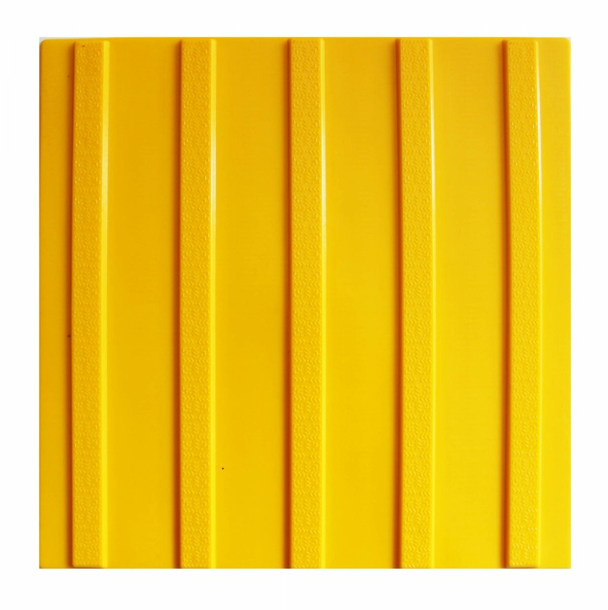 Тактильная плитка из ПВХ "Продольный риф", набор 12 шт, 500х500 мм, уличная и интерьерная