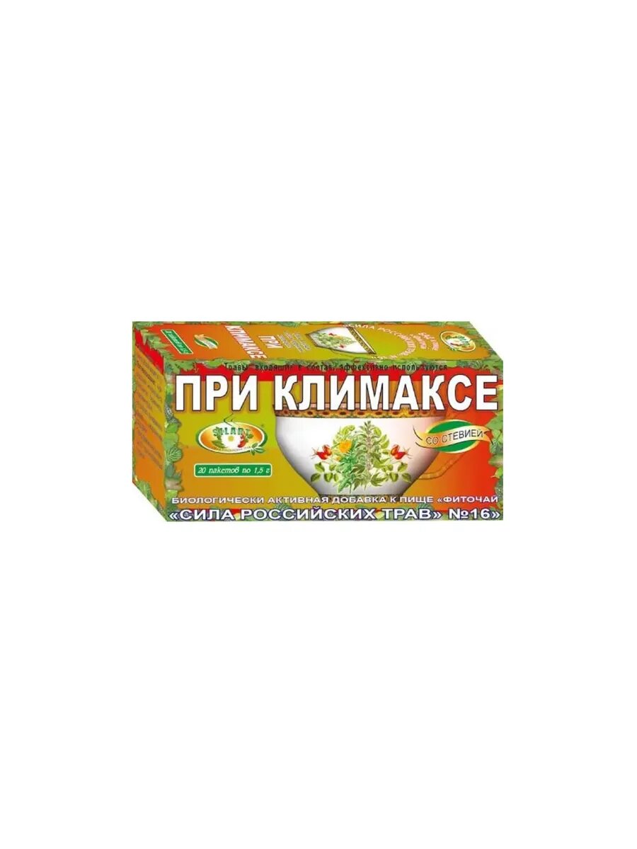 Фиточай SILART "Сила российских трав", для женщин, при климаксе, 1,5г, 20 пакетиков