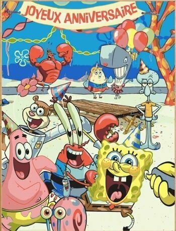 Губка Боб на кухне Картина по номерам на холсте 40х50 см