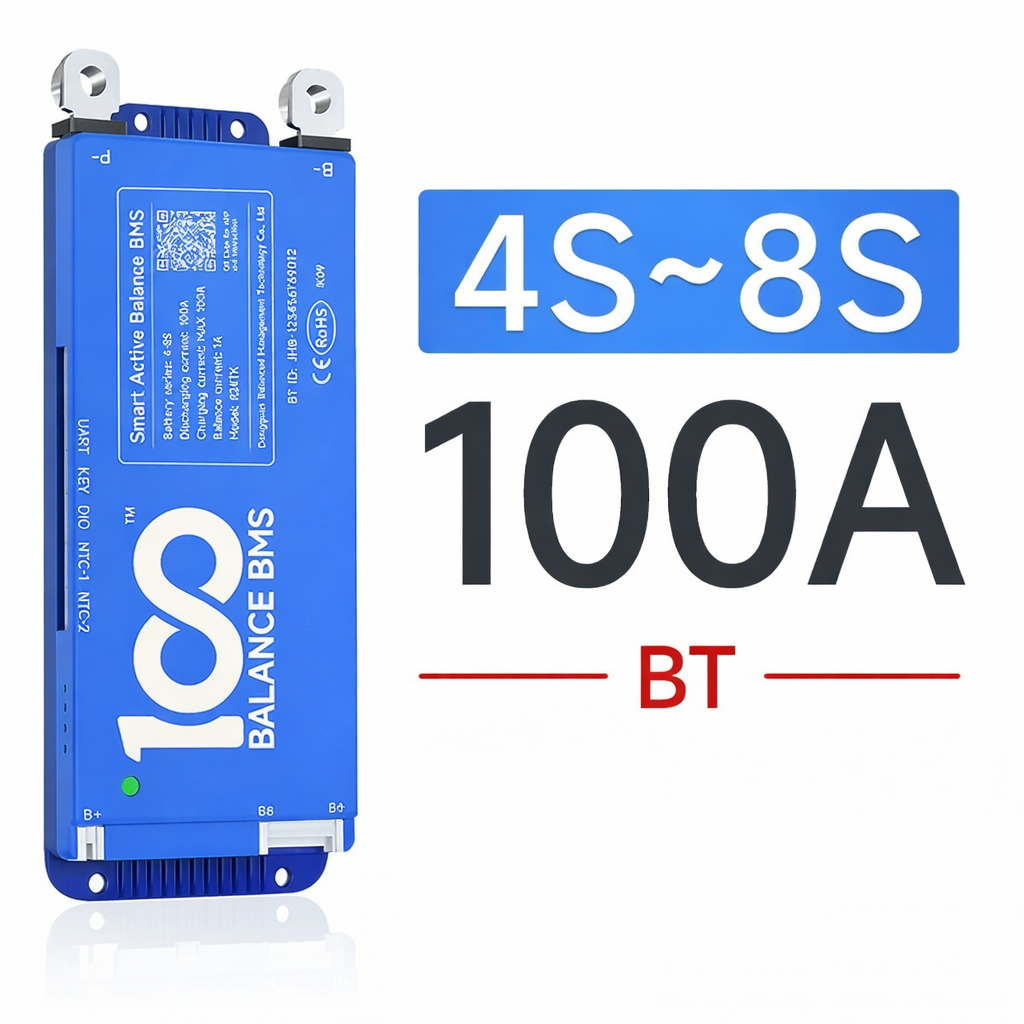 Модуль контроля заряда с балансировкой Smart BMS Daly 100A 4-8S, для АКБ: Lifepo4, Li-ion, LTO, Bluetooth, 1 шт