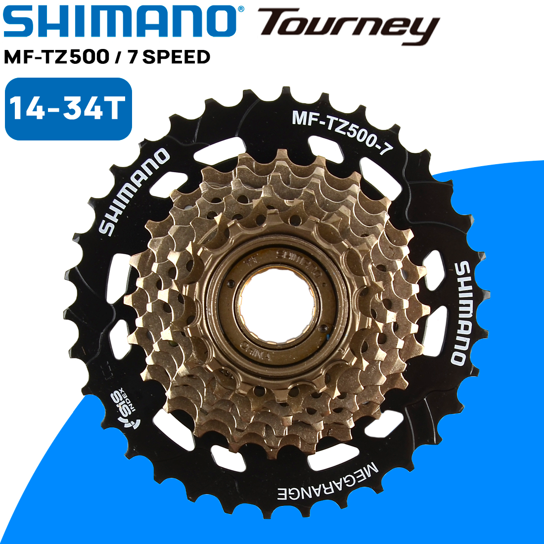 Комплект. Трещотка Shimano Tourney MF-TZ500 на 7 скоростей 14-34Т + съёмник трещотки в подарок.