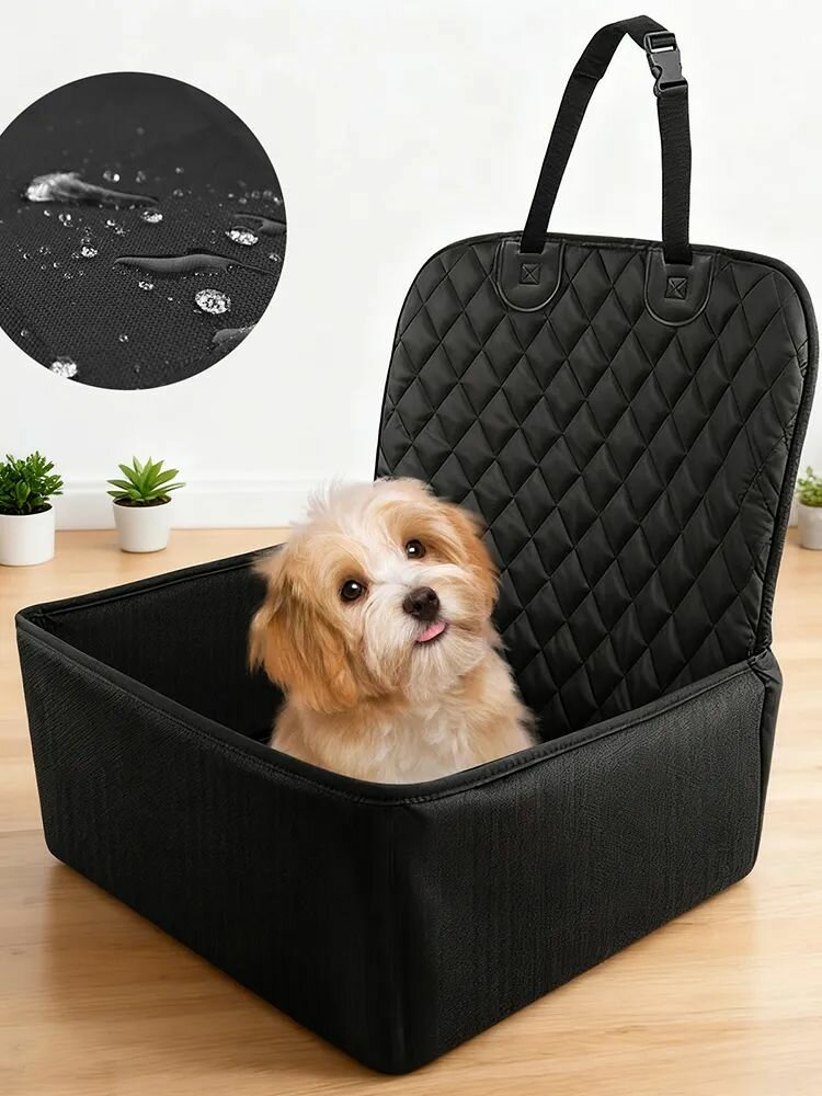 Автокресло для собак в машину (Автомобильная перевозка для собак и кошек), цвет черный