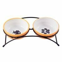 Для собак и кошек Двойные 290мл х 2 шт Оранжевые миски на подставке