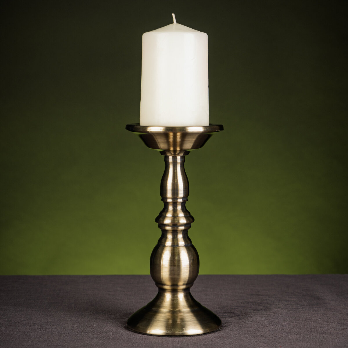 Подсвечник металлический Taro 22 х 10,5 х 10,5 см, бронзовый