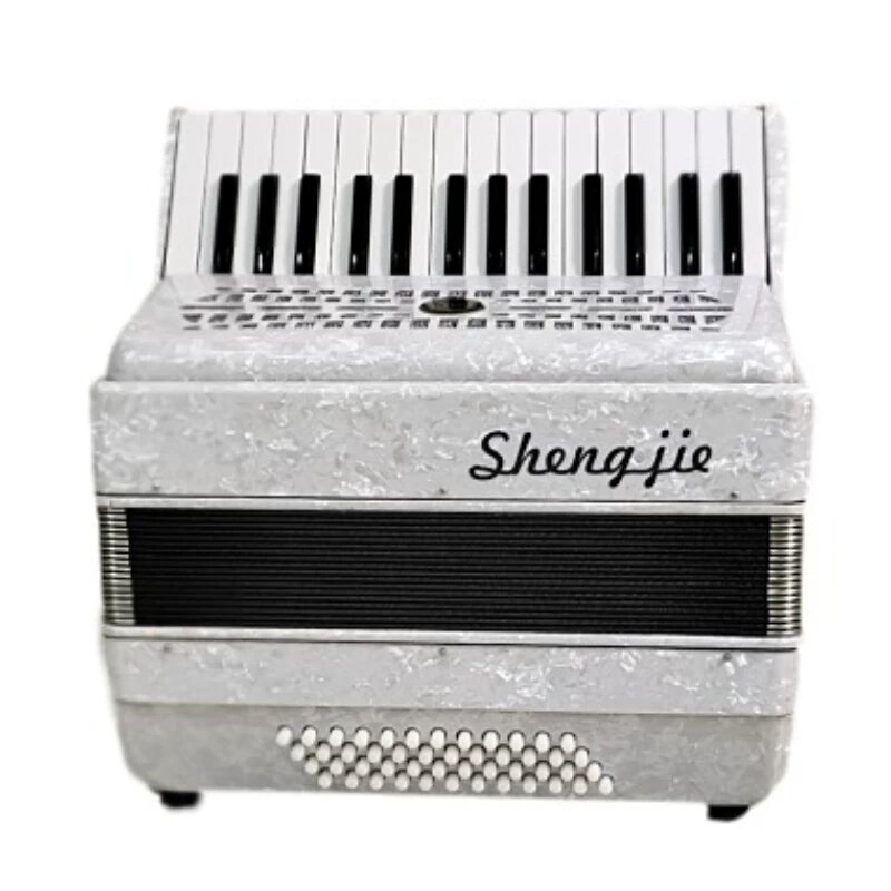Жемчужно-белый аккордеон 48-ключевой с 30 клавишами и без басовых кнопок для начинающих
