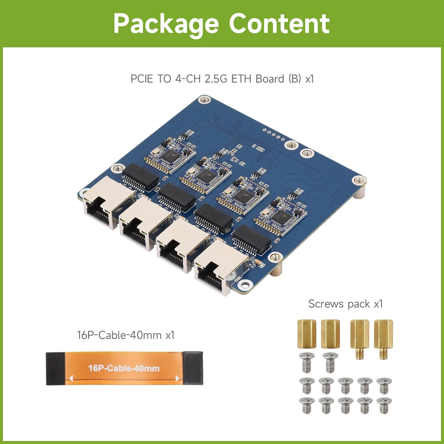 PCIe 4-Ch 2.5G ETH Board (B)