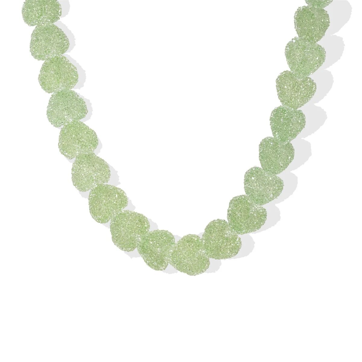Позолоченное ожерелье из смолы HSNK250801D Изумрудный, light green