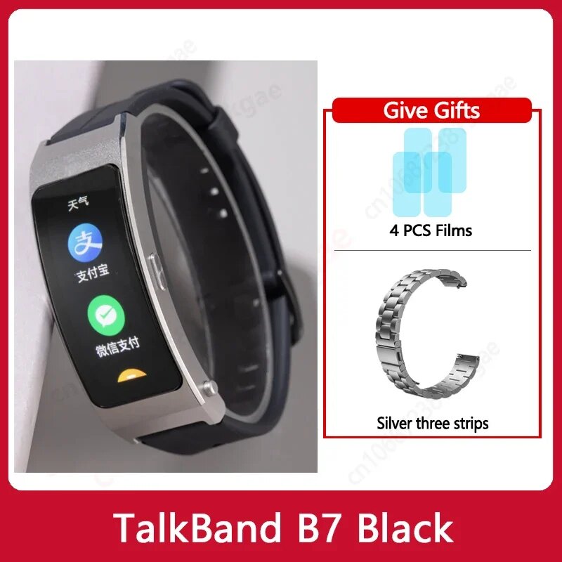 Huawei TalkBand B7, черный, металлическая браслет