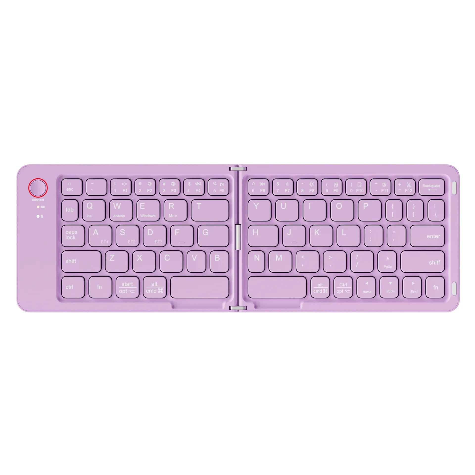 Складная Bluetooth-клавиатура фиолетовая, 68 клавиш, Russian keyboard