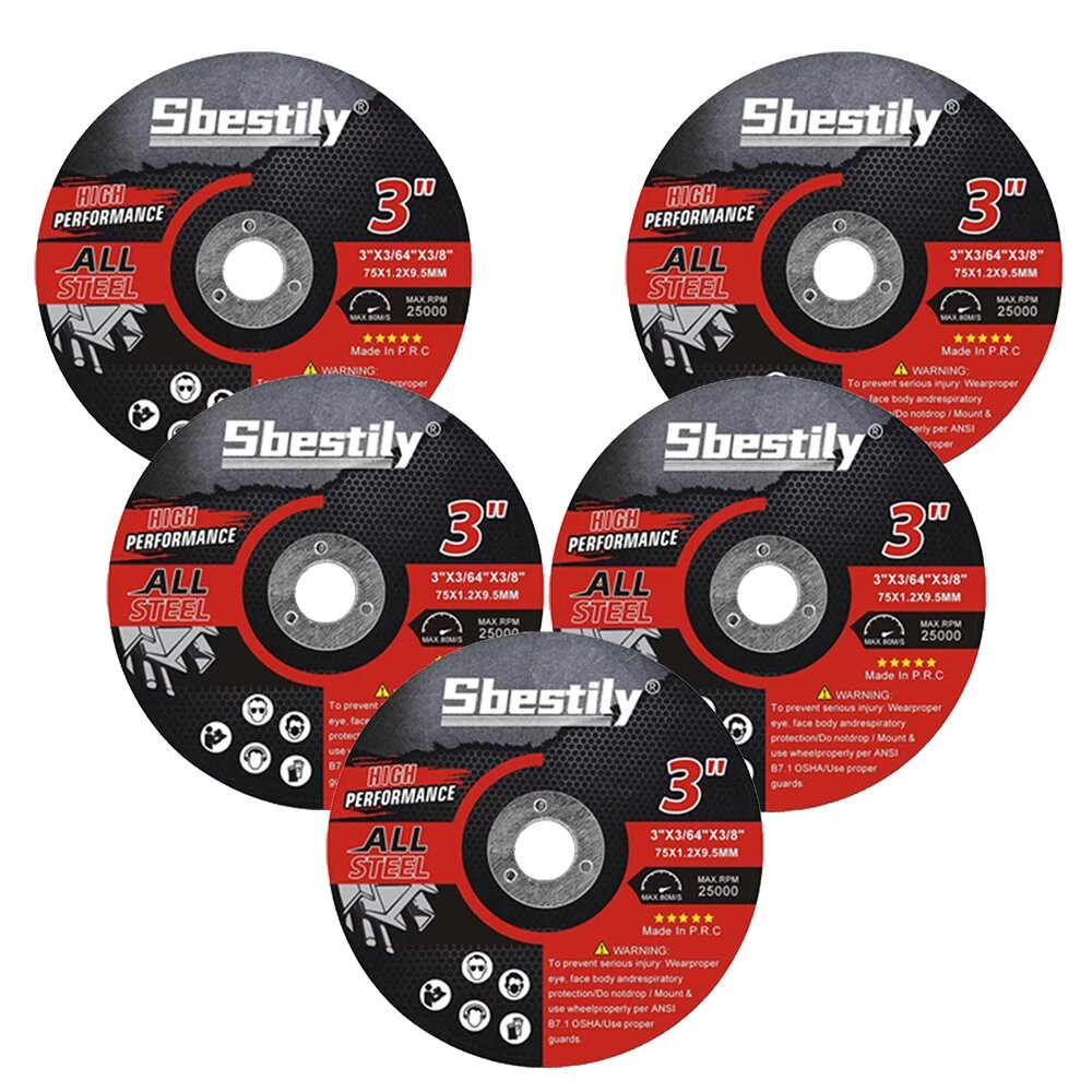 Набор отрезных дисков Sbestily 3" All Steel, 5 шт