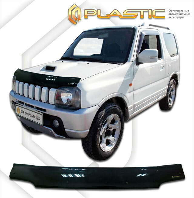 Дефлектор капота Suzuki Jimny 2002-2012 Черный глянцевый СА Пластик