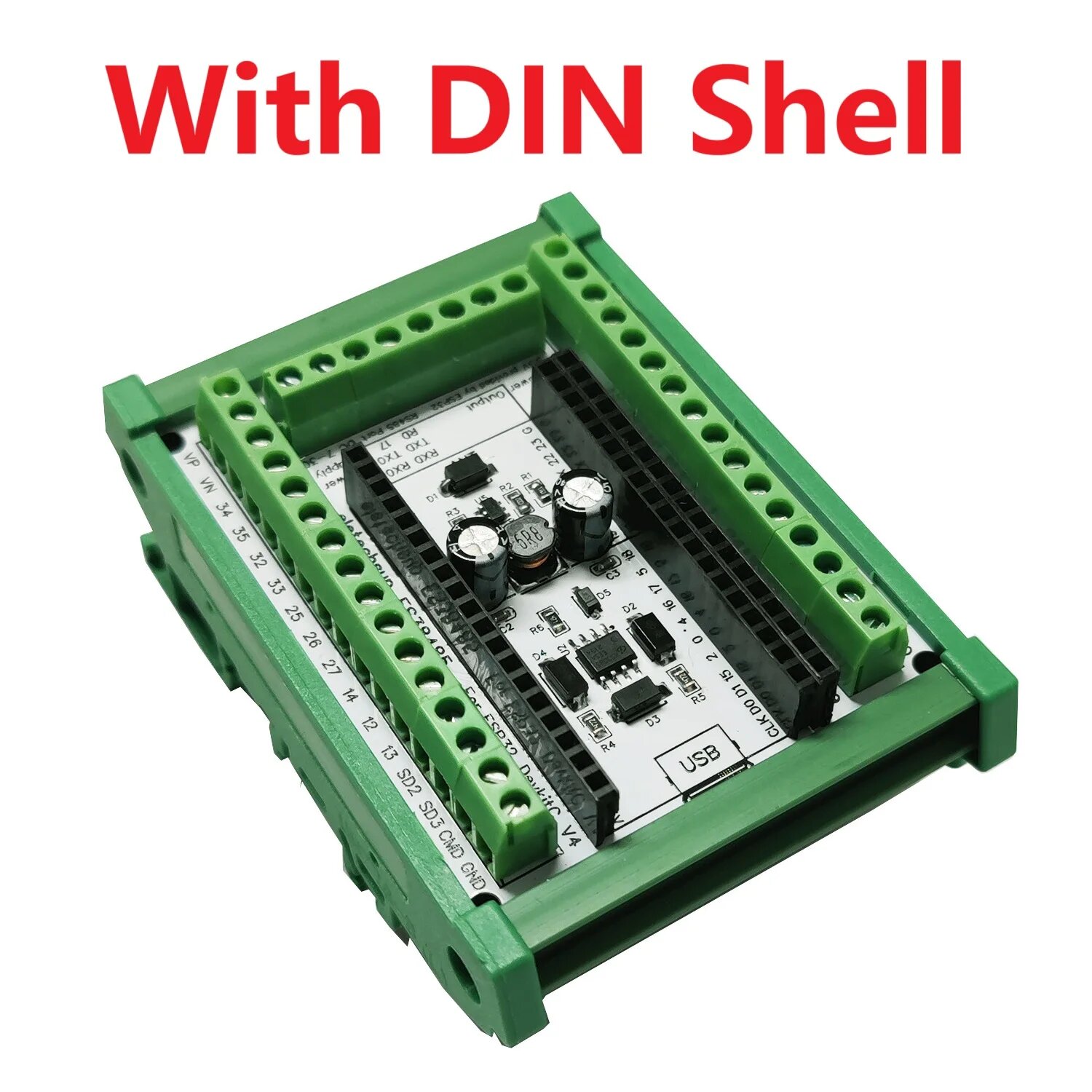 ESP32 RS485 PLC Expansion Board Eletechsup With DIN Shell