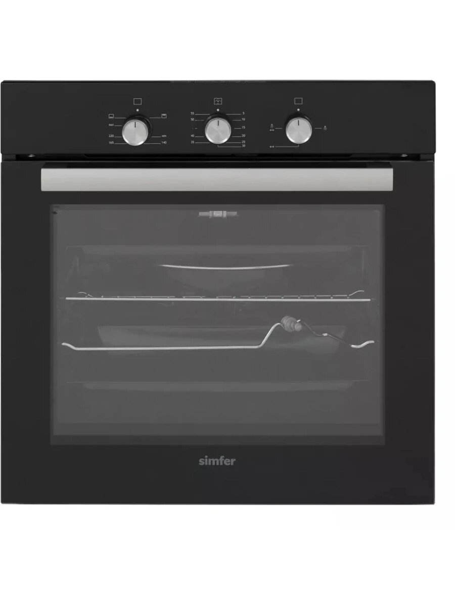 Газовый комплект Simfer S63B416, встраиваемый, с вертелом, черный