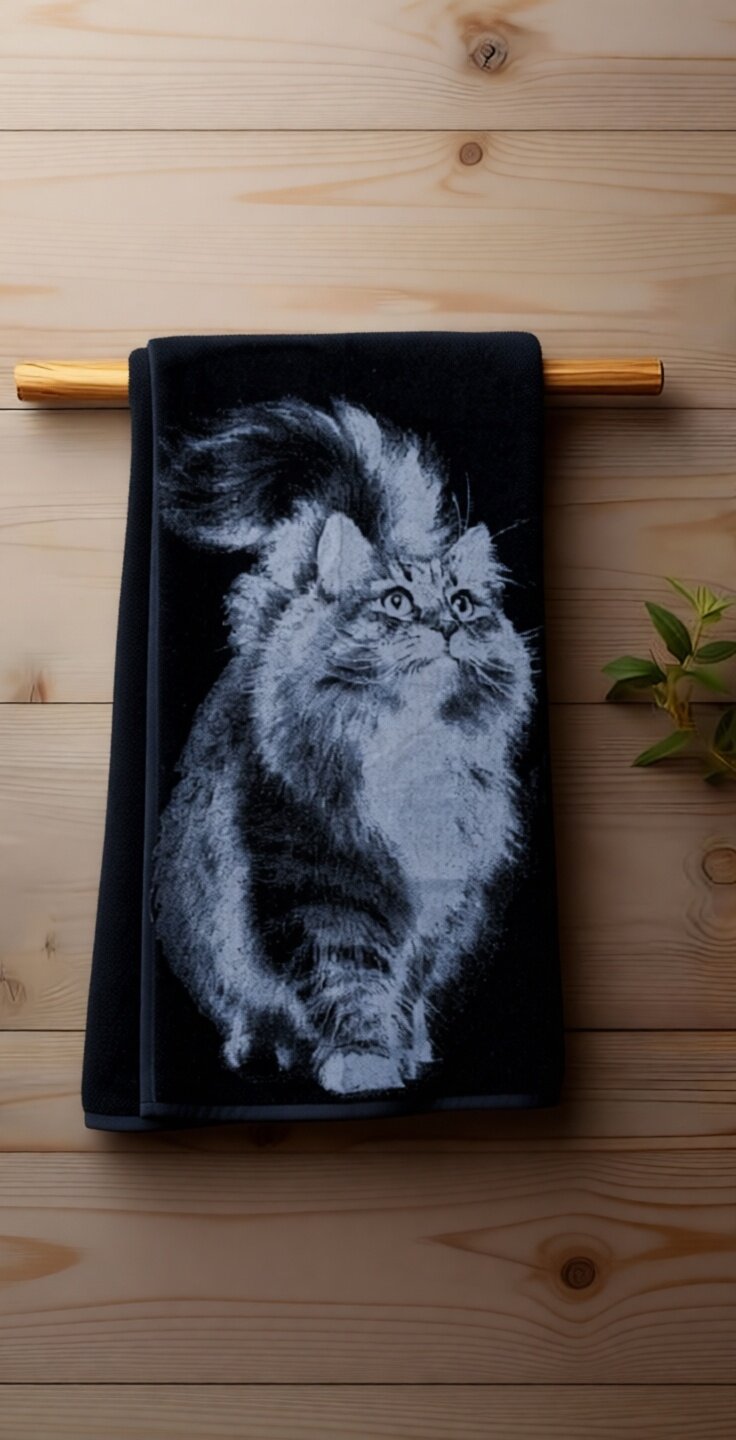 Полотенце банное Rechitsa "Привет", 100 % хлопок, двухстороннее, синее, 67x150 см