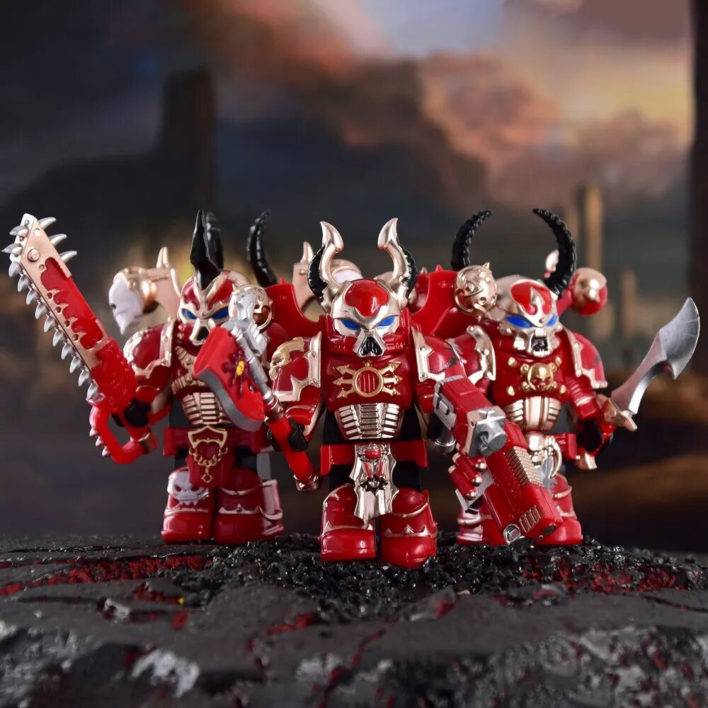 Набор фигурки /Warhammer 40,000-Чёрный Легион Космодесант Хаоса/ 3 шт. (4.5см, пакет)
