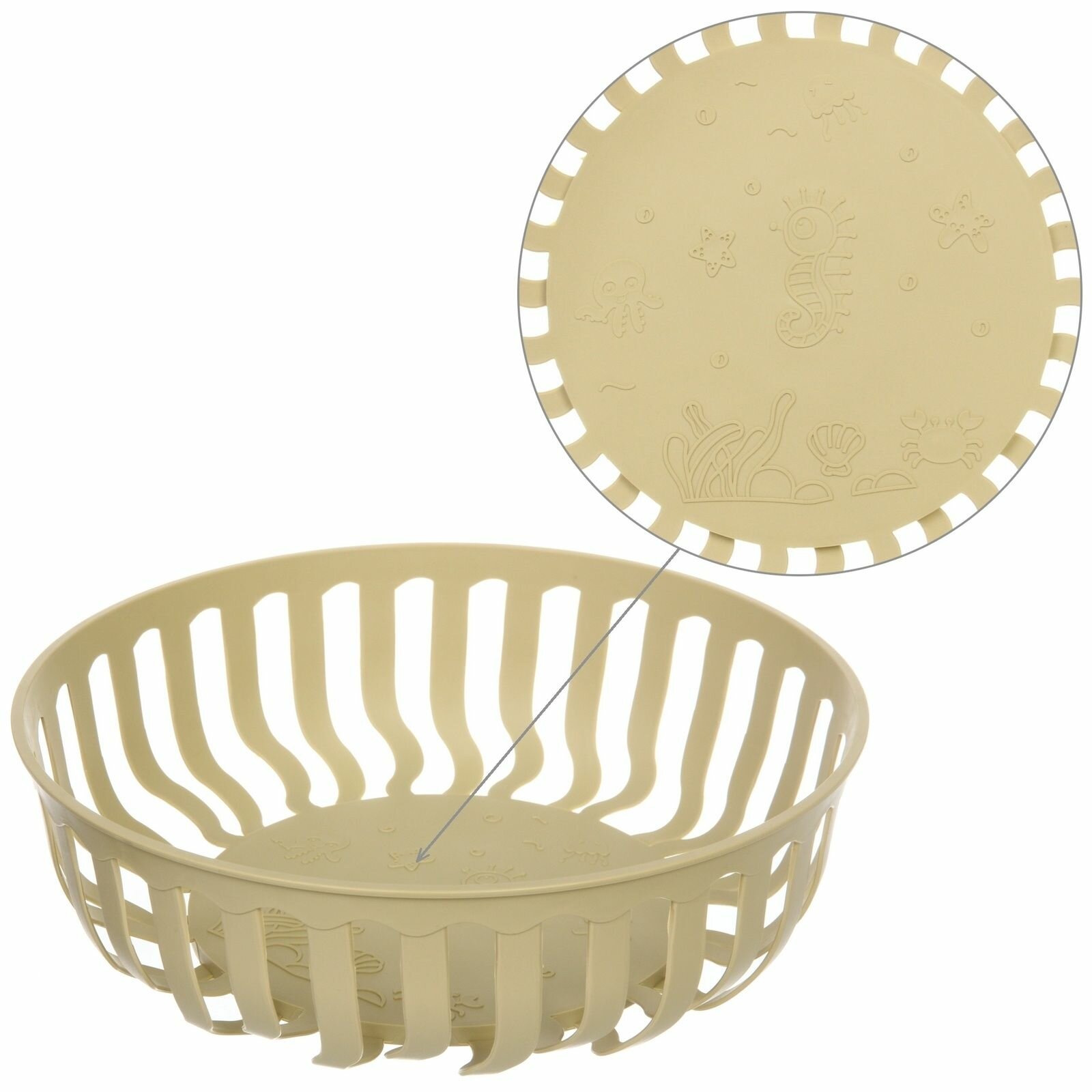 Сухарница КНР пластиковая "Segreto" 26х8 см, оливковая