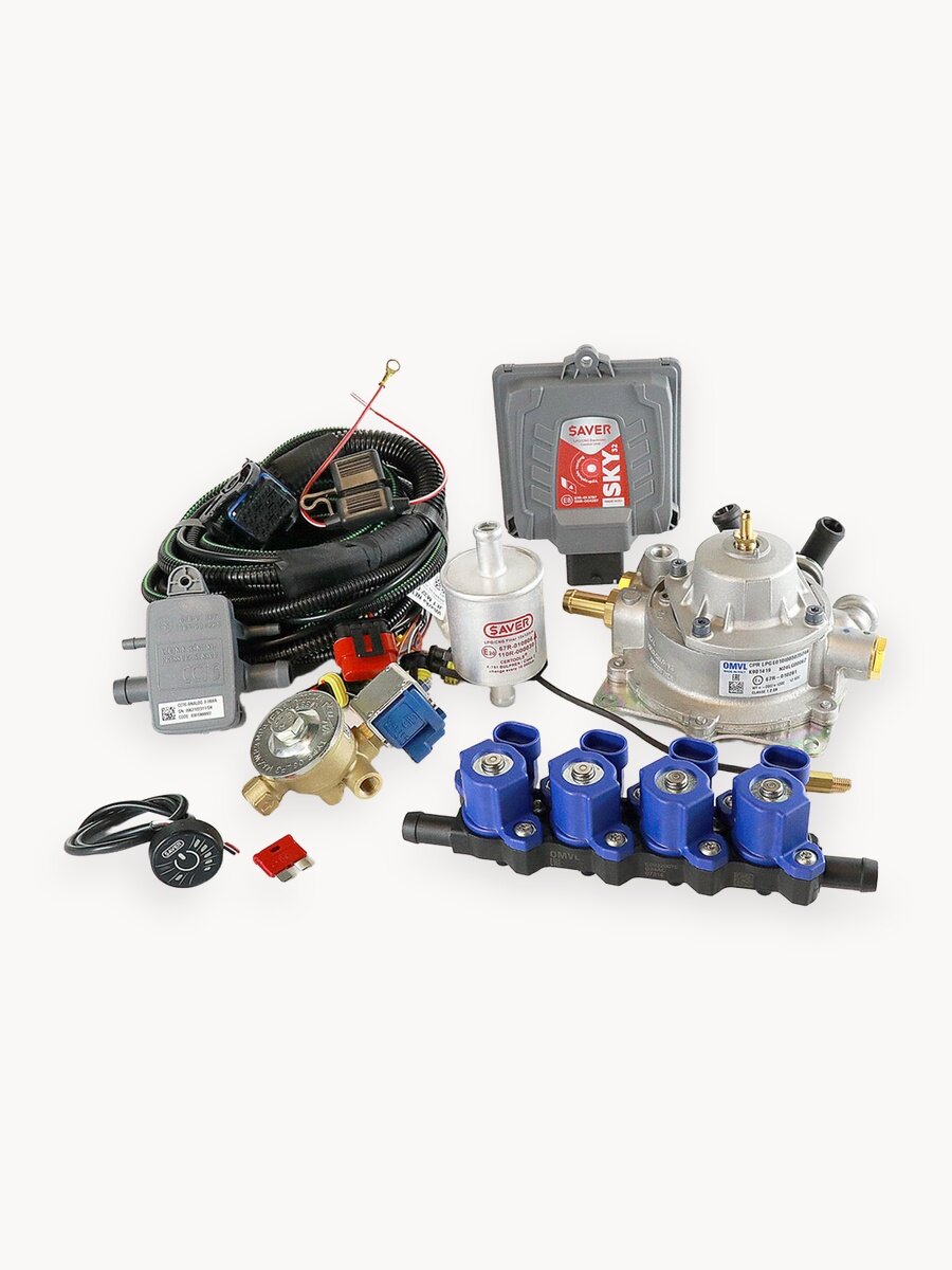 Комплект ГБО (4 цилиндра): OMVL SAVER 4 SKY 32, CPR VALTEK, GEMINI, 12x12 (оригинал)