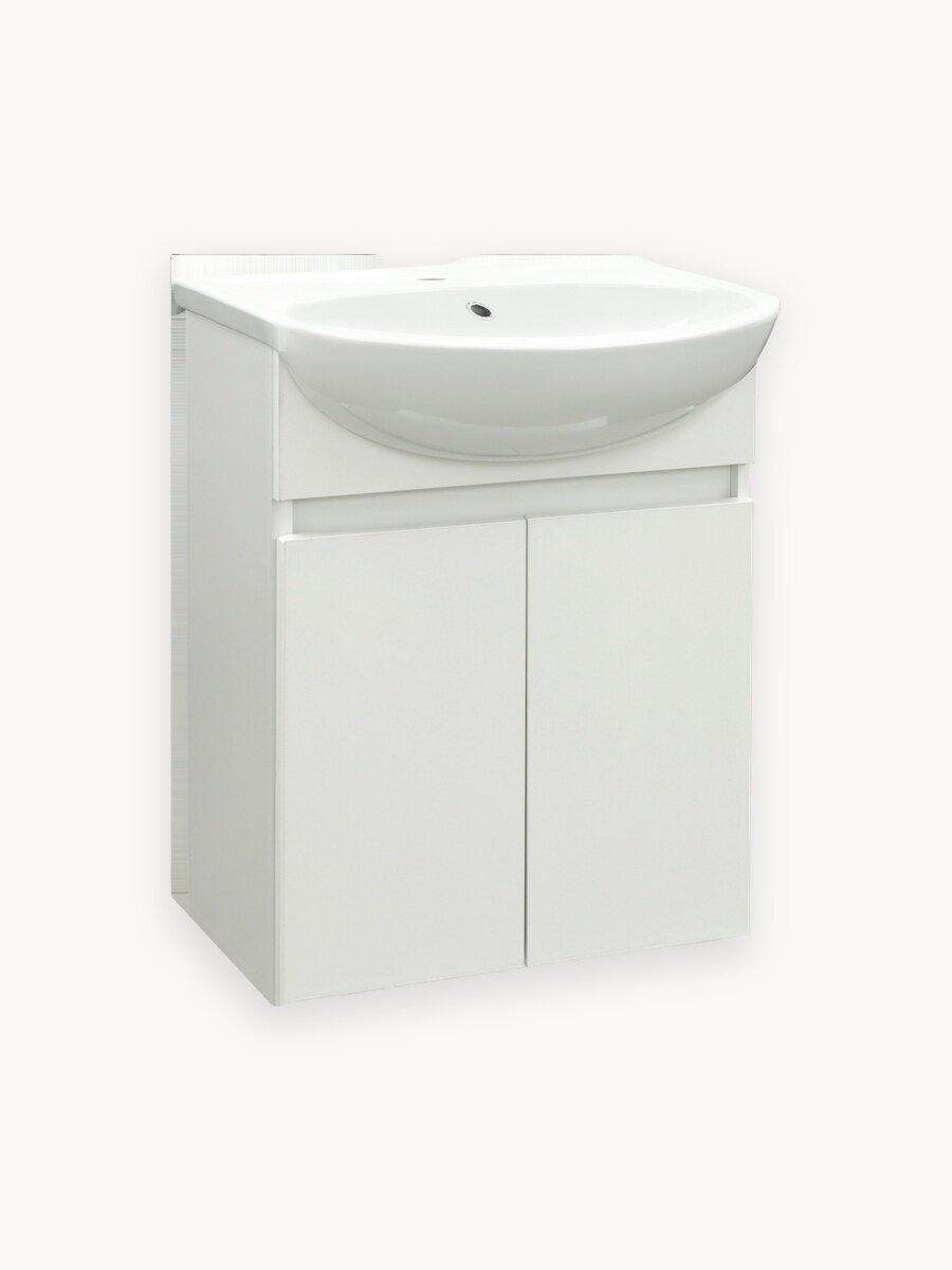 Тумба с раковиной для ванной Доминикана 60 напольная, белая, с умывальником Уют 60, DORATIZ, Арт: 8908.134