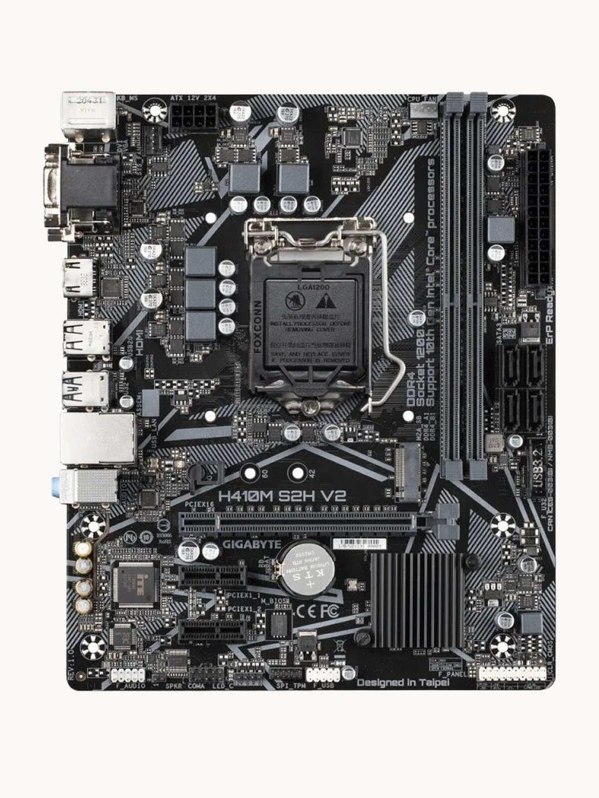 Материнская плата Gigabyte H410M S2H V2 (LGA1200, mATX)