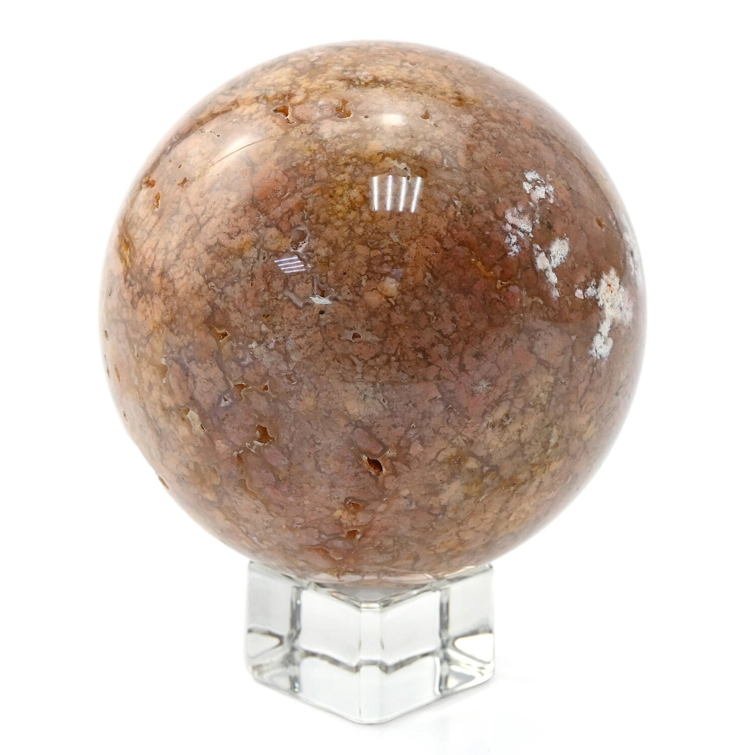 Коллекционный шар из агата розового, диаметр 70мм .