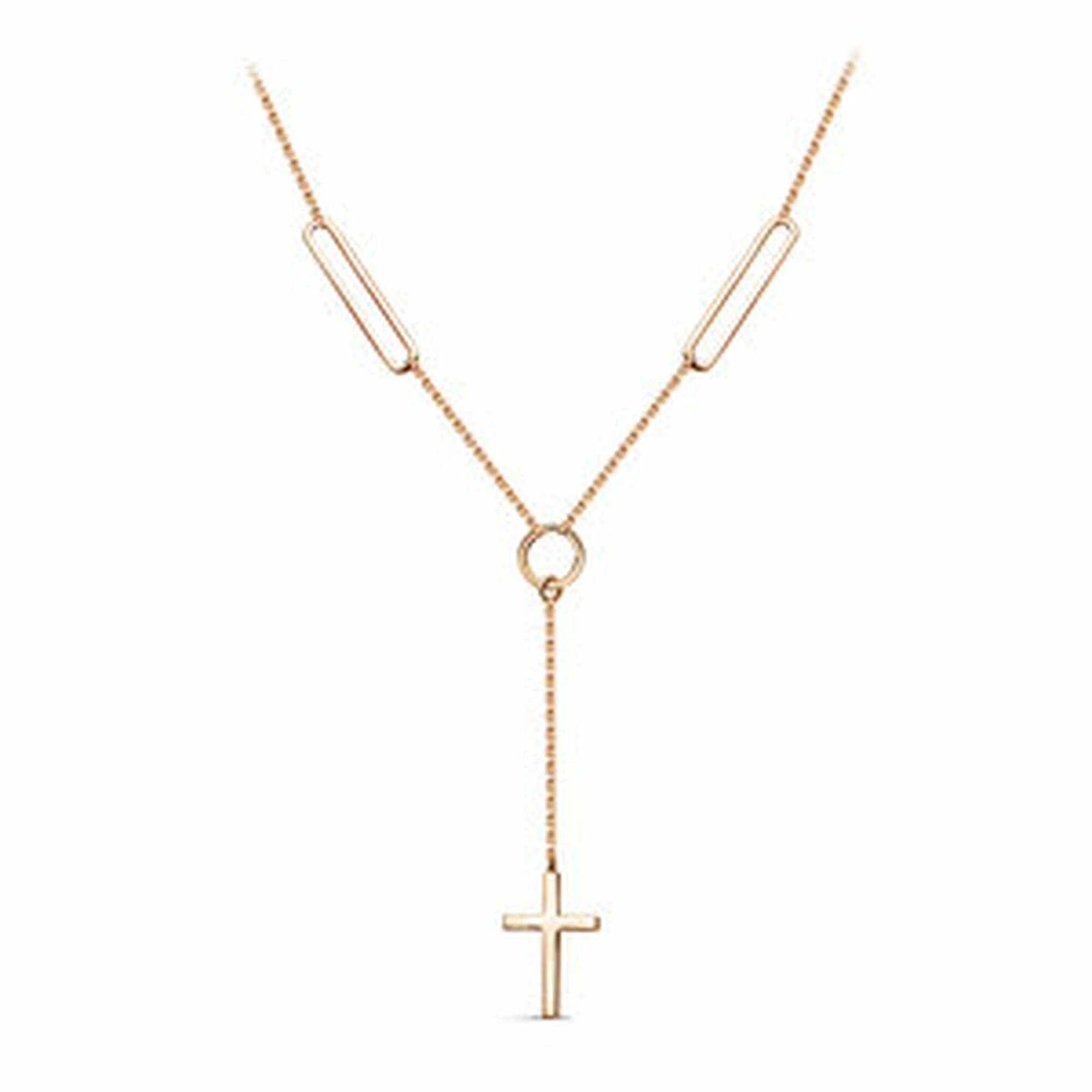 Колье, красное золото, 585 проба, фианит