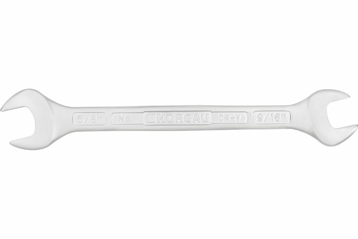 Гаечный ключ дюймовый рожковый NORGAU Industrial двусторонний, 9/16x5/8, HРM High precision machining